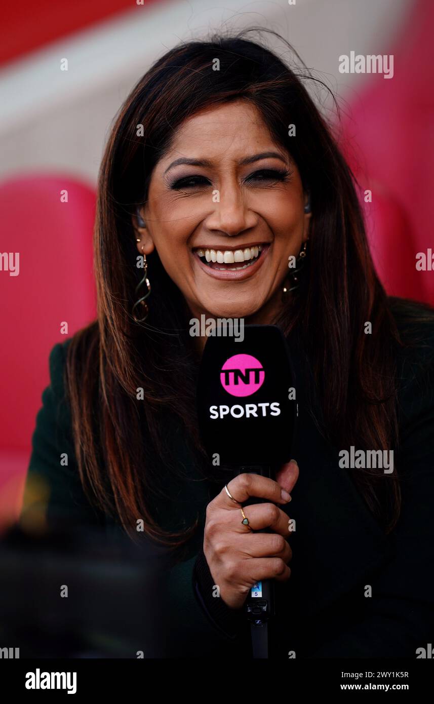 TNT Sports presenter Reshmin Chowdhury during the Premier League match ...