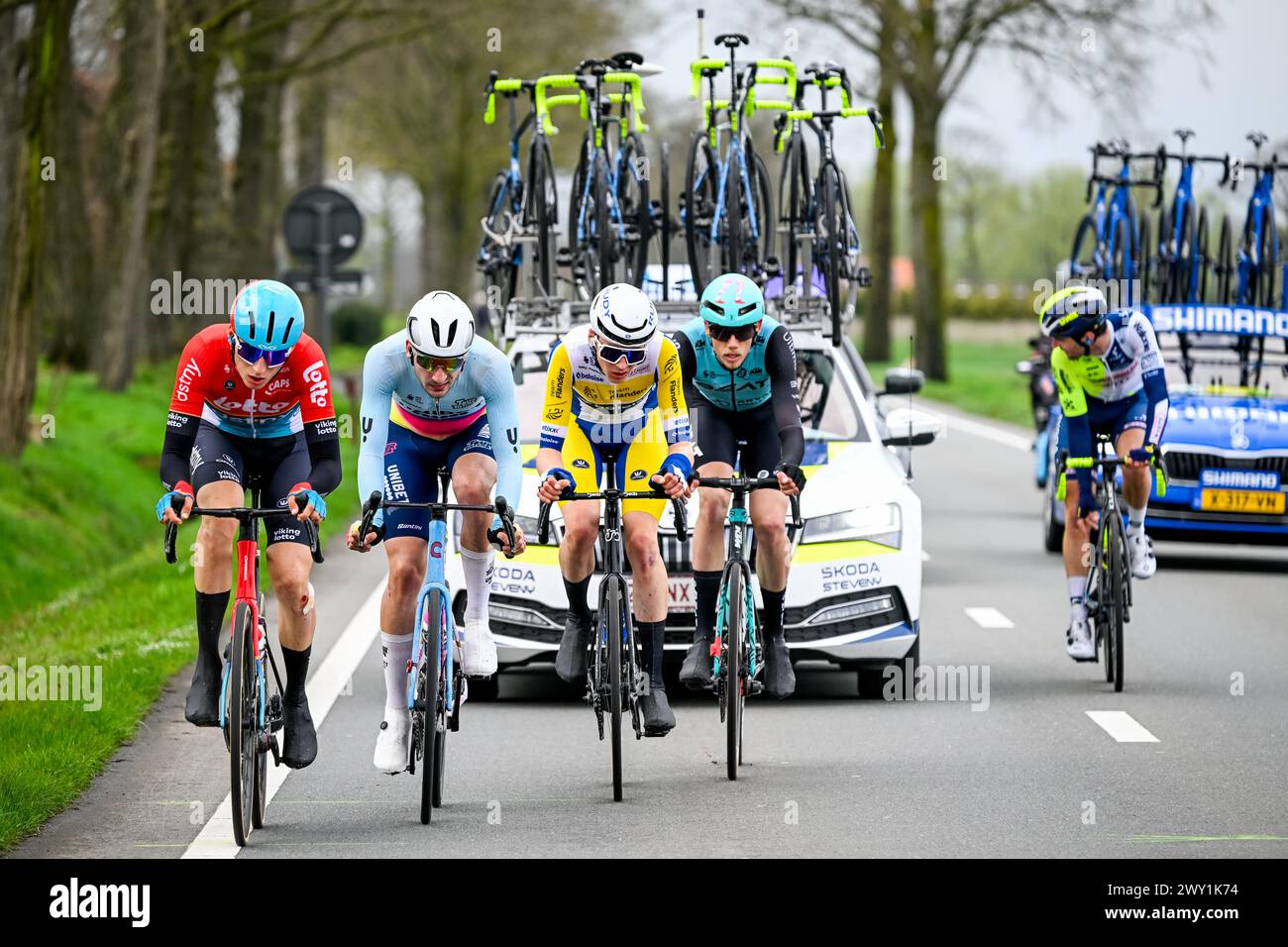 Schoten, Belgium. 03rd Apr, 2024. Stijn Appel, French Axel Huens of TDT ...