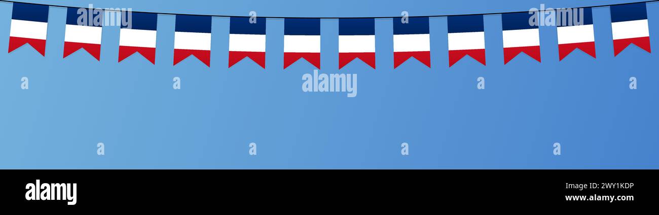 France web banner with copy space. French national flags rectangular ...