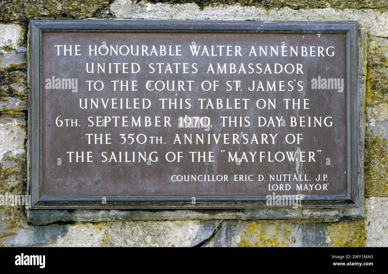 Heritage plaque at The Barbican, Plymouth, Devon, England, UK - sailing ...