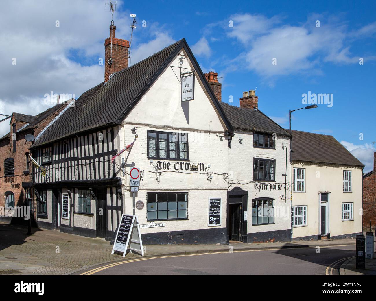 The Crown inn an old English coaching inn in the Shropshire market town ...