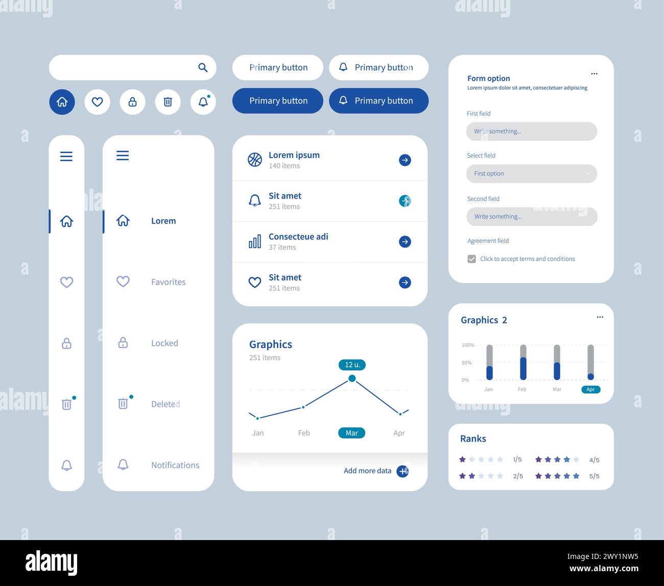 Big and improved ui kit for web designing, mobile apps with the ...