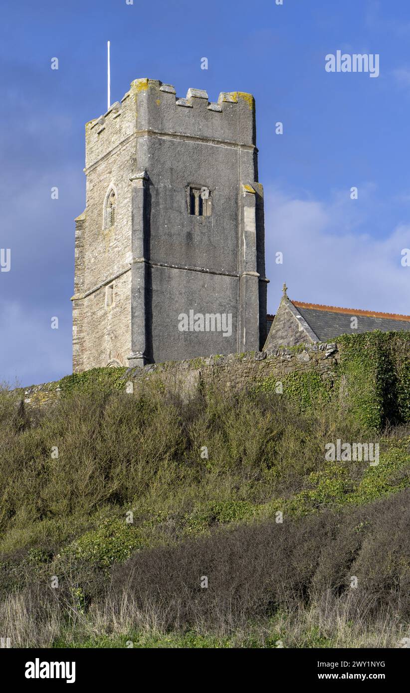 Saint Werburgh's Parish Church at Wembury, South Devon, Devon, England ...