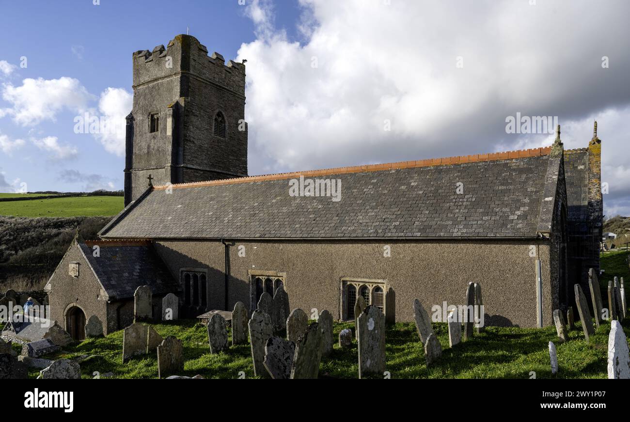 Saint Werburgh's Parish Church at Wembury, South Devon, Devon, England ...