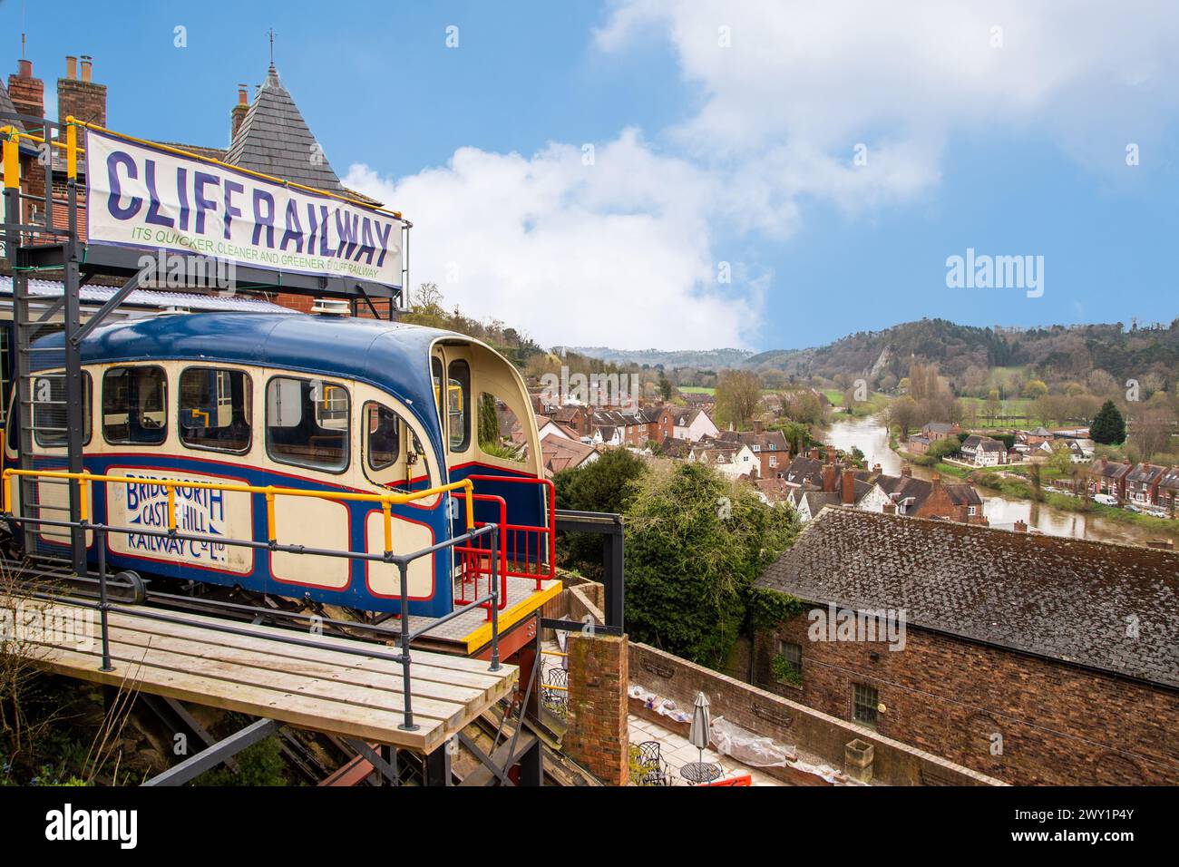 The Bridgnorth Cliff Railway, also known as the Bridgnorth Funicular ...