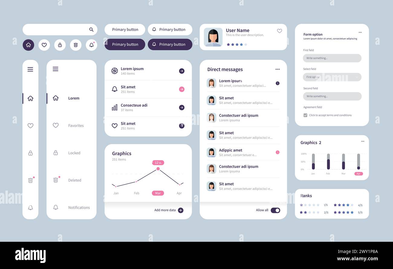Big and improved ui kit for web designing, mobile apps with the ...