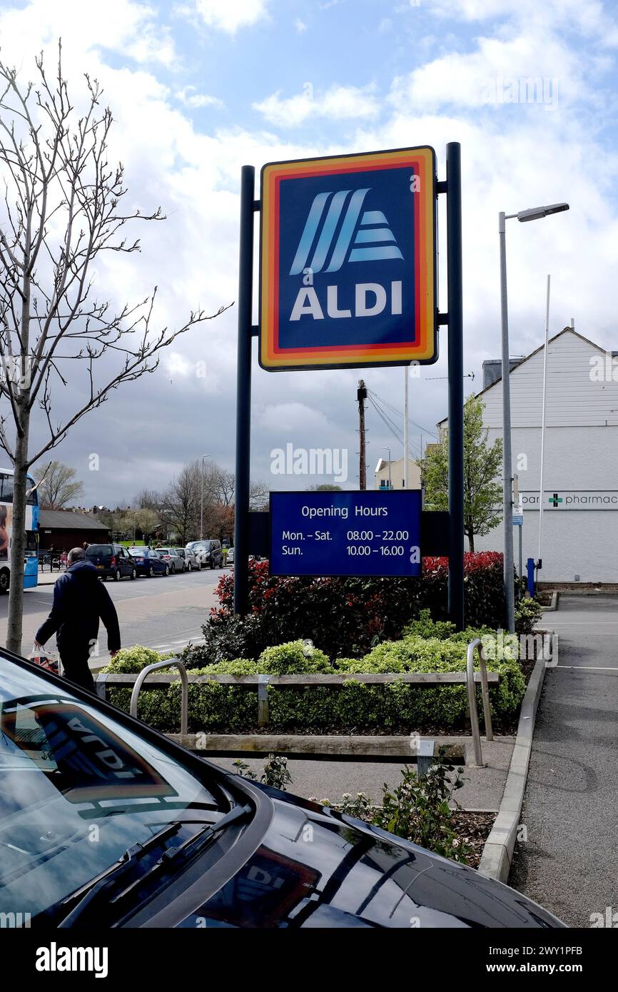 aldi supermarket branch,exterior sign,ramsgate town,east kent,uk april ...