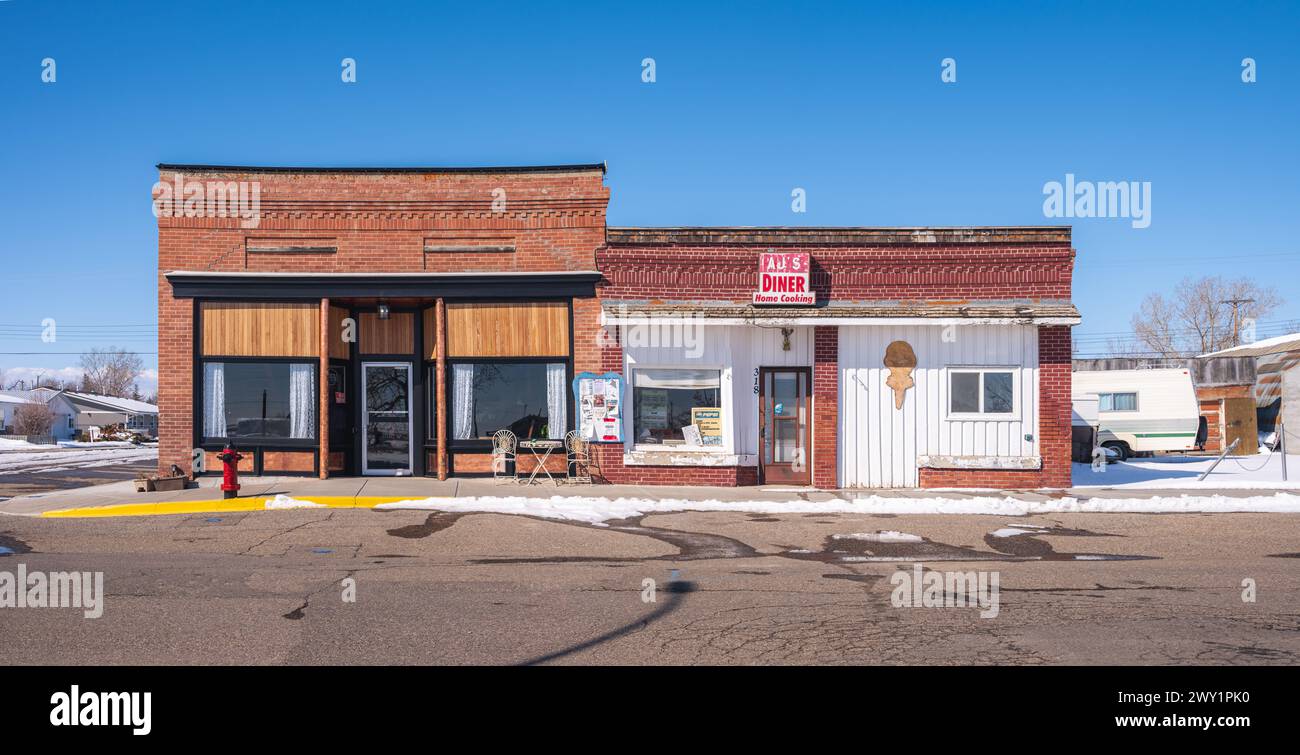 Nanton, Alberta - March 30, 2024: Old brick storefront in downtown ...