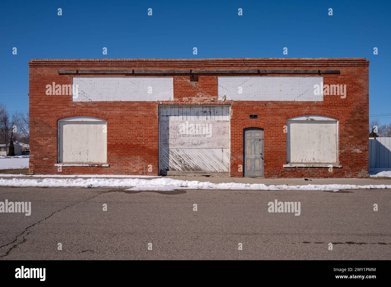 Old brick storefront in downtown Granum Stock Photo - Alamy