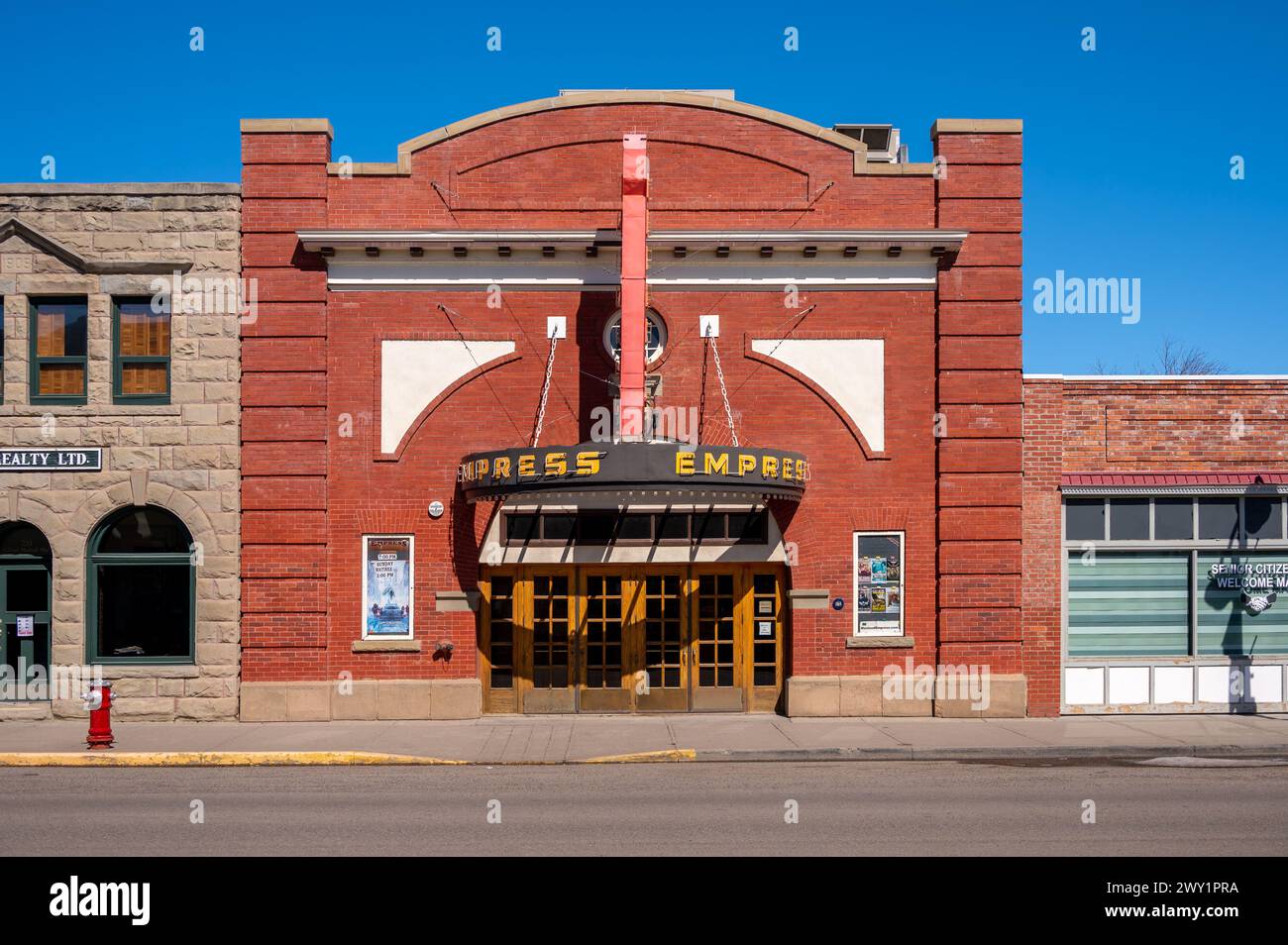 Fort MacLeod, Alberta - March 31, 2024: Facade of the Empress Theatre ...