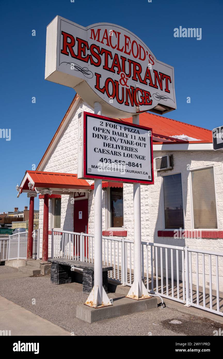 Fort MacLeod, Alberta - March 31, 2024: MacLeod's Restaurant & Lounge ...