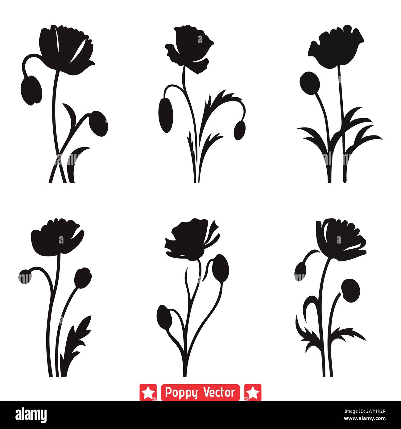 Poppy silhouette Stock Vector Images - Alamy