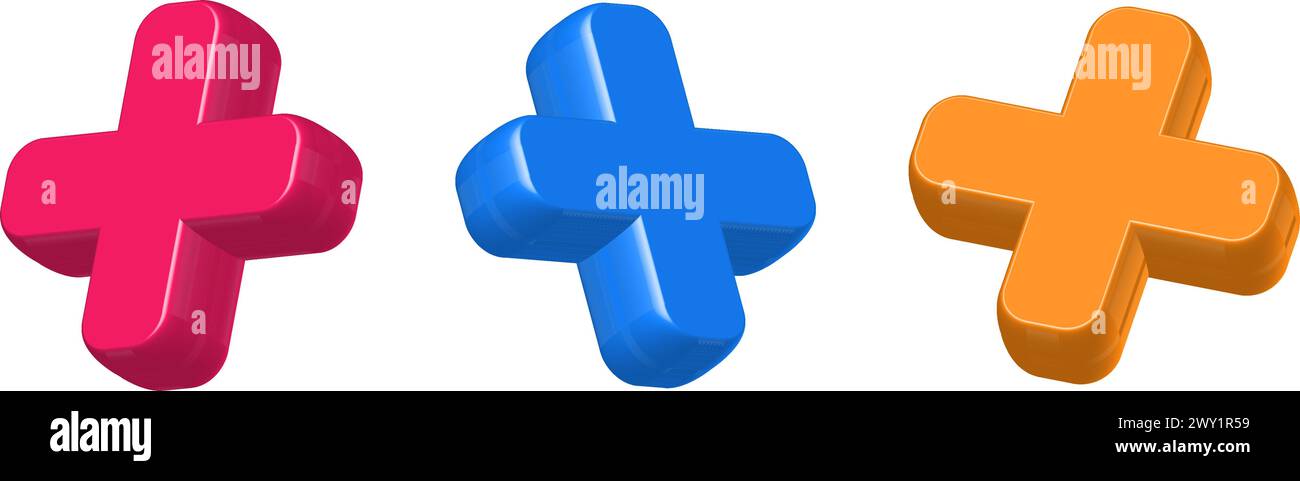 3d plus symbols isolated. Vector illustration Stock Vector Image & Art ...