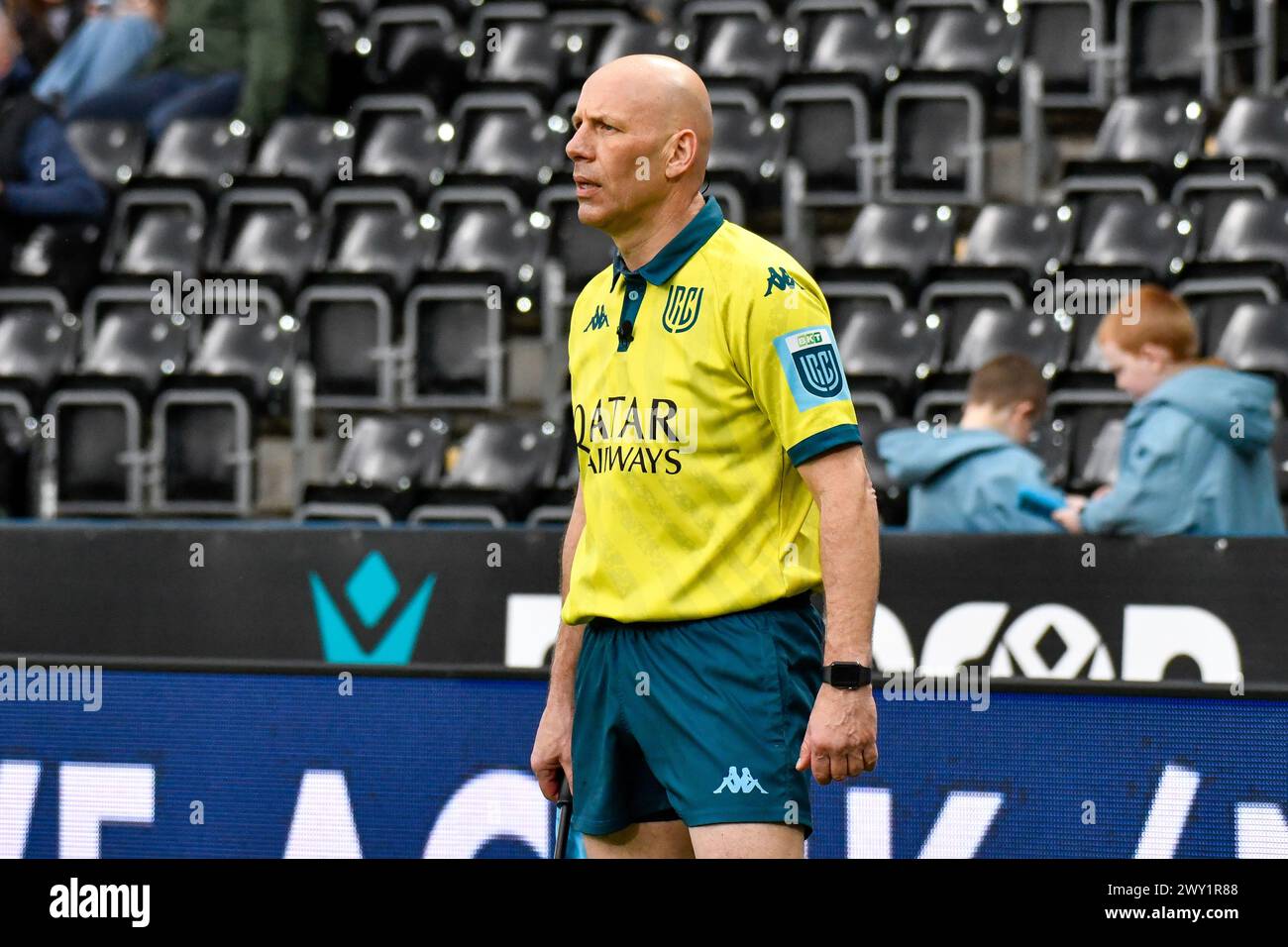 Swansea, Wales. 30 March 2024. Assistant Referee and Touch Judge Gwyn ...