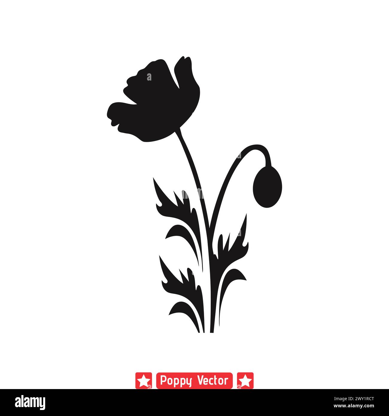Poppy silhouette Stock Vector Images - Alamy