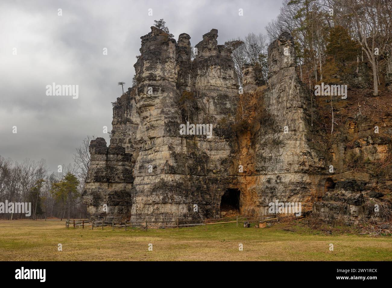 Natural Chimneys Park where rock formations, resembling chimneys ...