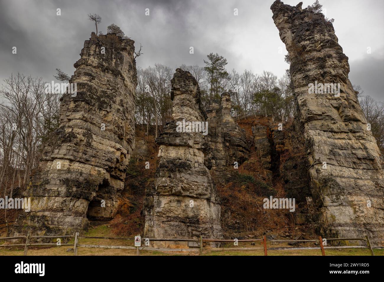Natural Chimneys Park where rock formations, resembling chimneys ...