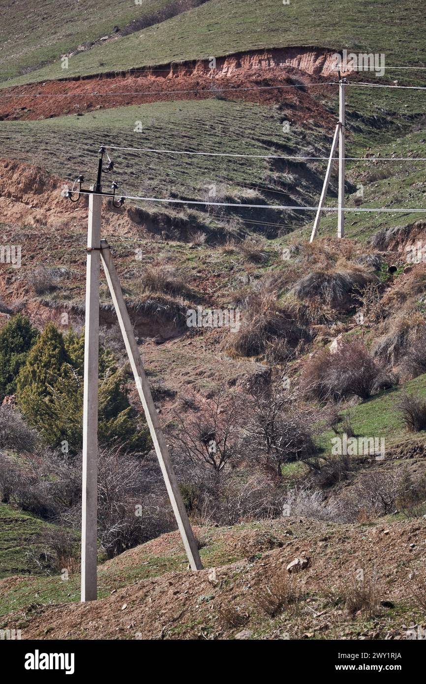 Old power line with small power flows at low household voltage levels ...