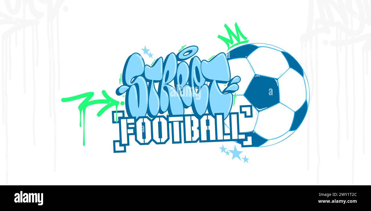 Abstract Hip Hop Hand Written Urban Graffiti Style Street Football ...