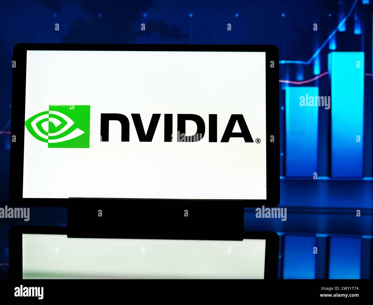Germany - April 3, 2024: In this photo illustration, NVIDIA Corporation ...