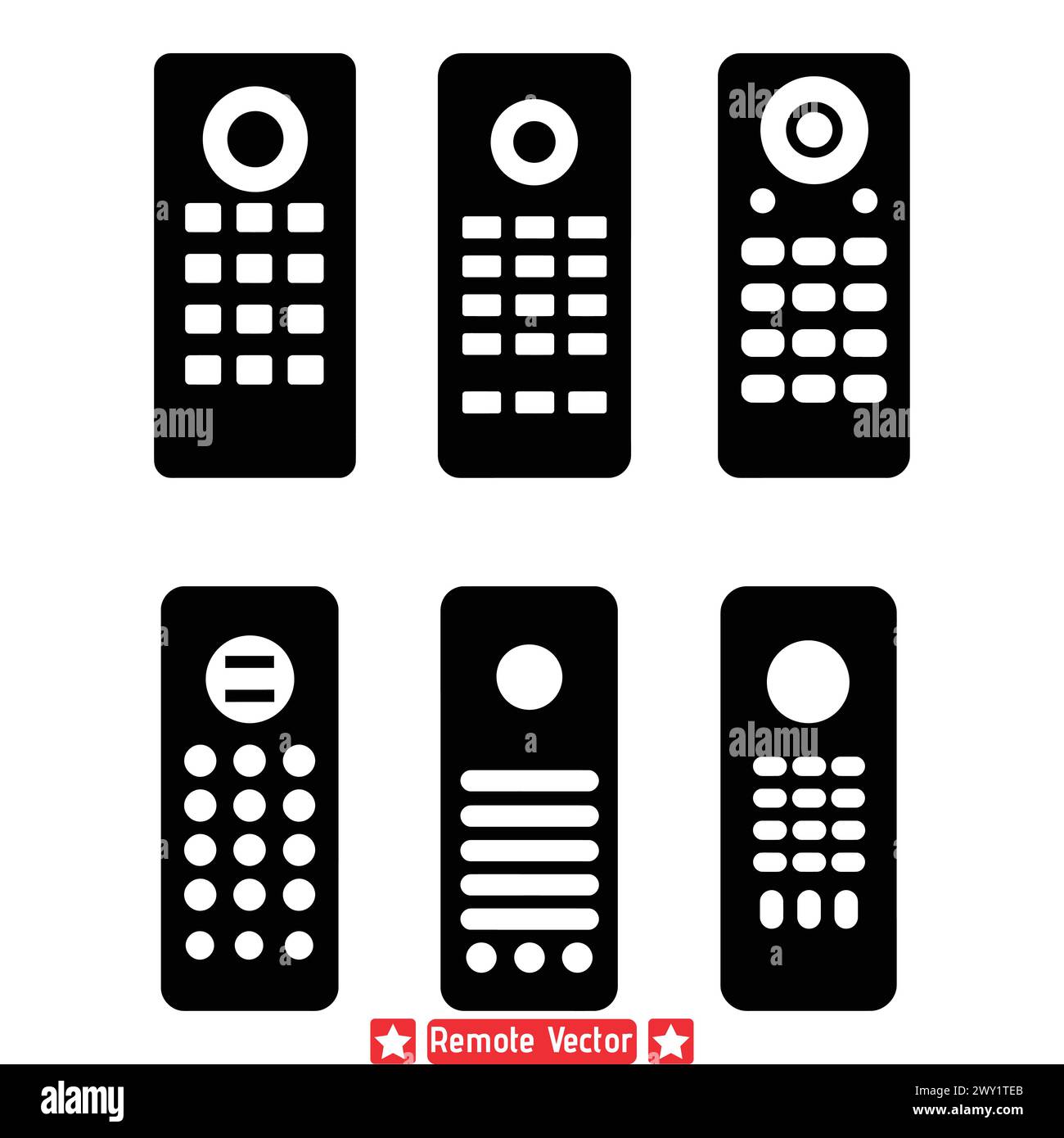 Remote Work Technology Vector Silhouette Designs for Illustrating Tools ...