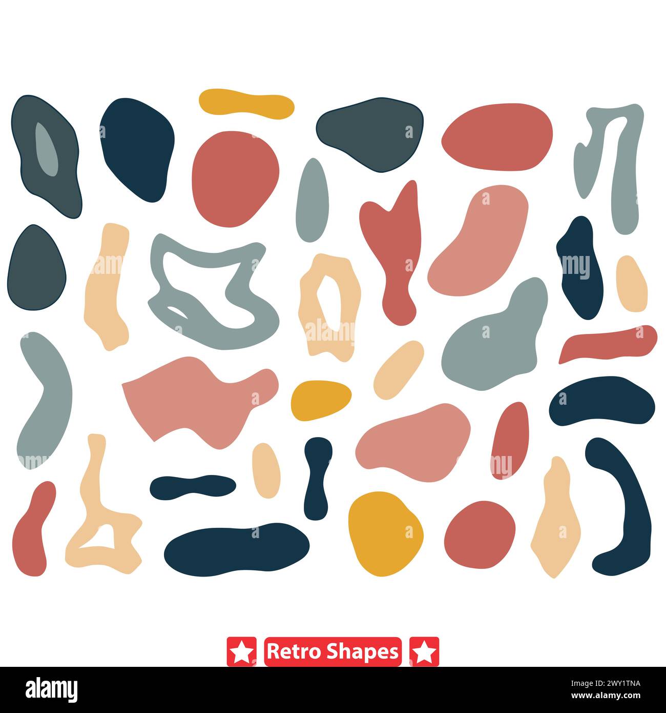 Vintage Pop Explosion Retro Color Blob Vector Collection Stock Vector ...