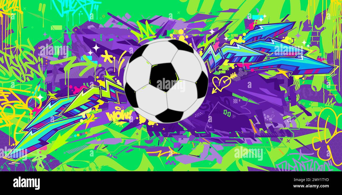 Trendy Abstract Hip Hop Urban Street Art Graffiti Style Soccer Or ...