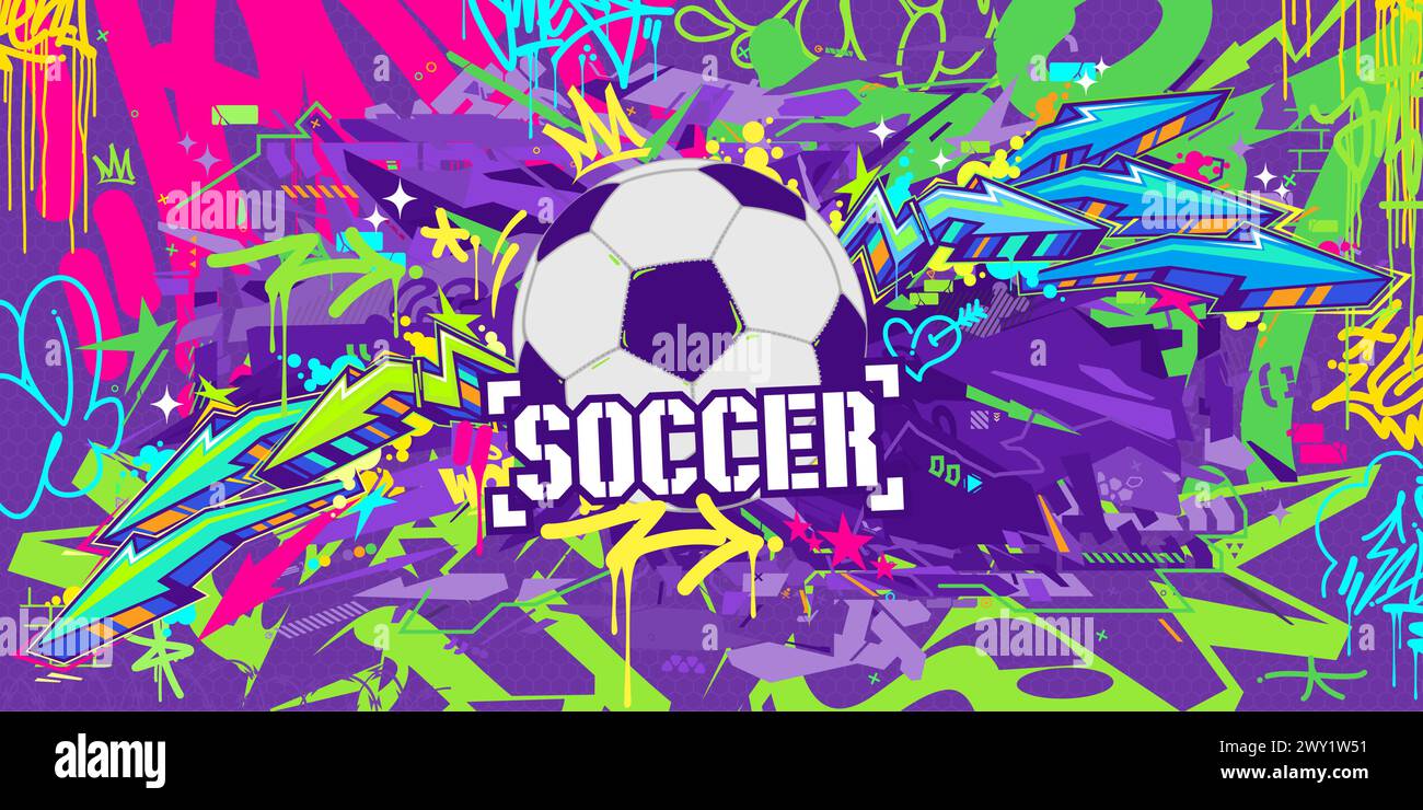Trendy Abstract Hip Hop Urban Street Art Graffiti Style Soccer Or ...
