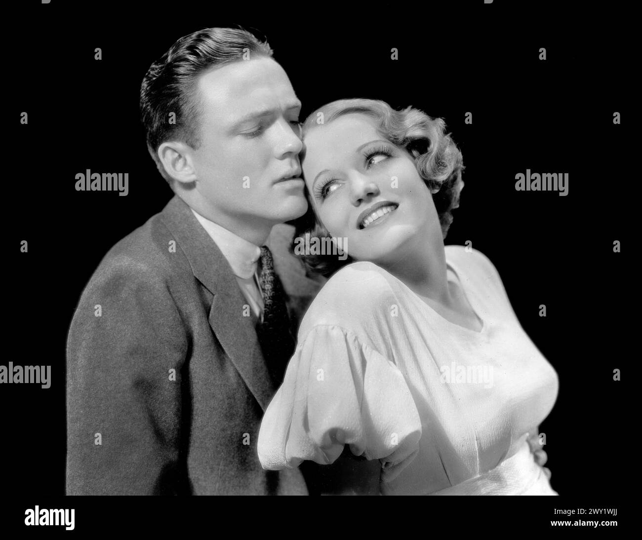 Frank Albertson, Constance Cummings, on-set of the film, "The Billion Dollar Scandal", Paramount ...