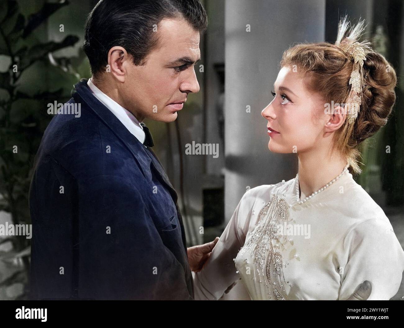 James Mason, Moira Shearer, on-set of the film, "The Story Of Three Loves", MGM, 1953 Stock ...