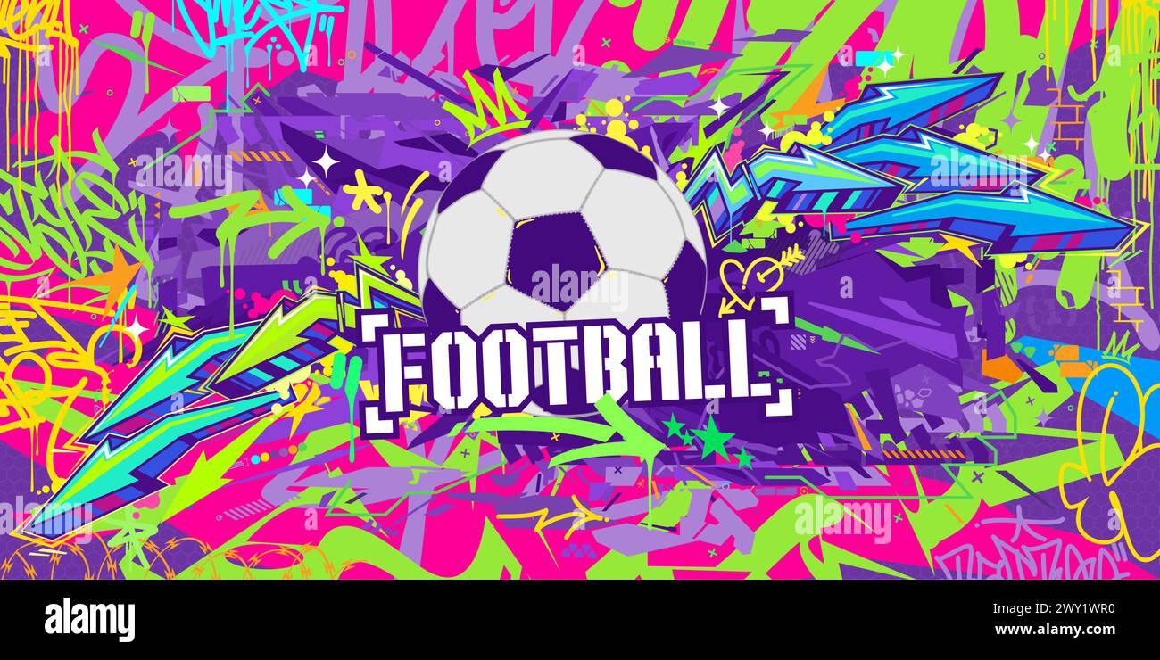 Abstract Hip Hop Urban Street Art Graffiti Style Soccer Or Football ...