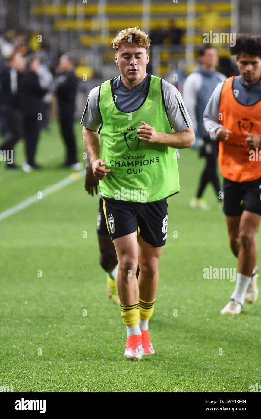 Columbus, Ohio, USA. 2nd Apr, 2024. Columbus Crew midfielder Aidan ...