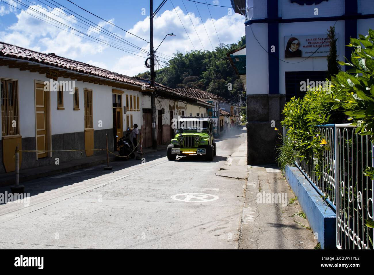 SALAMINA, COLOMBIA - JANUARY 14, 2024: Beautiful street of the heritage ...