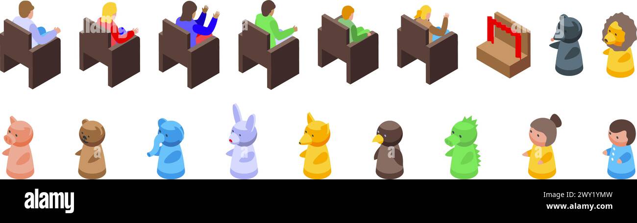 Children puppets adult Stock Vector Images - Alamy