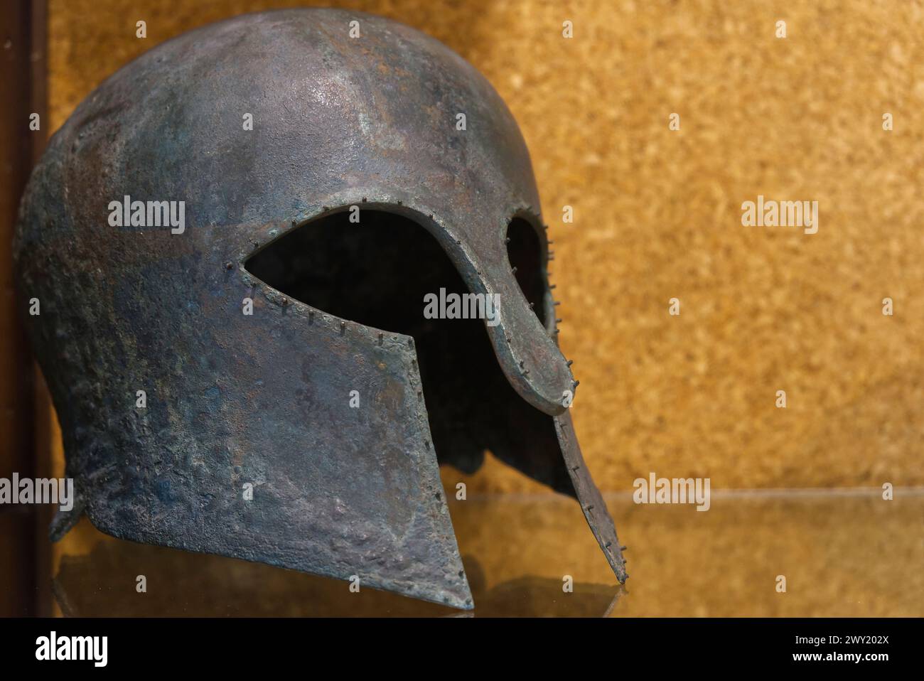 Hoplite warrior helmet photo isolated on white background Stock Photo ...