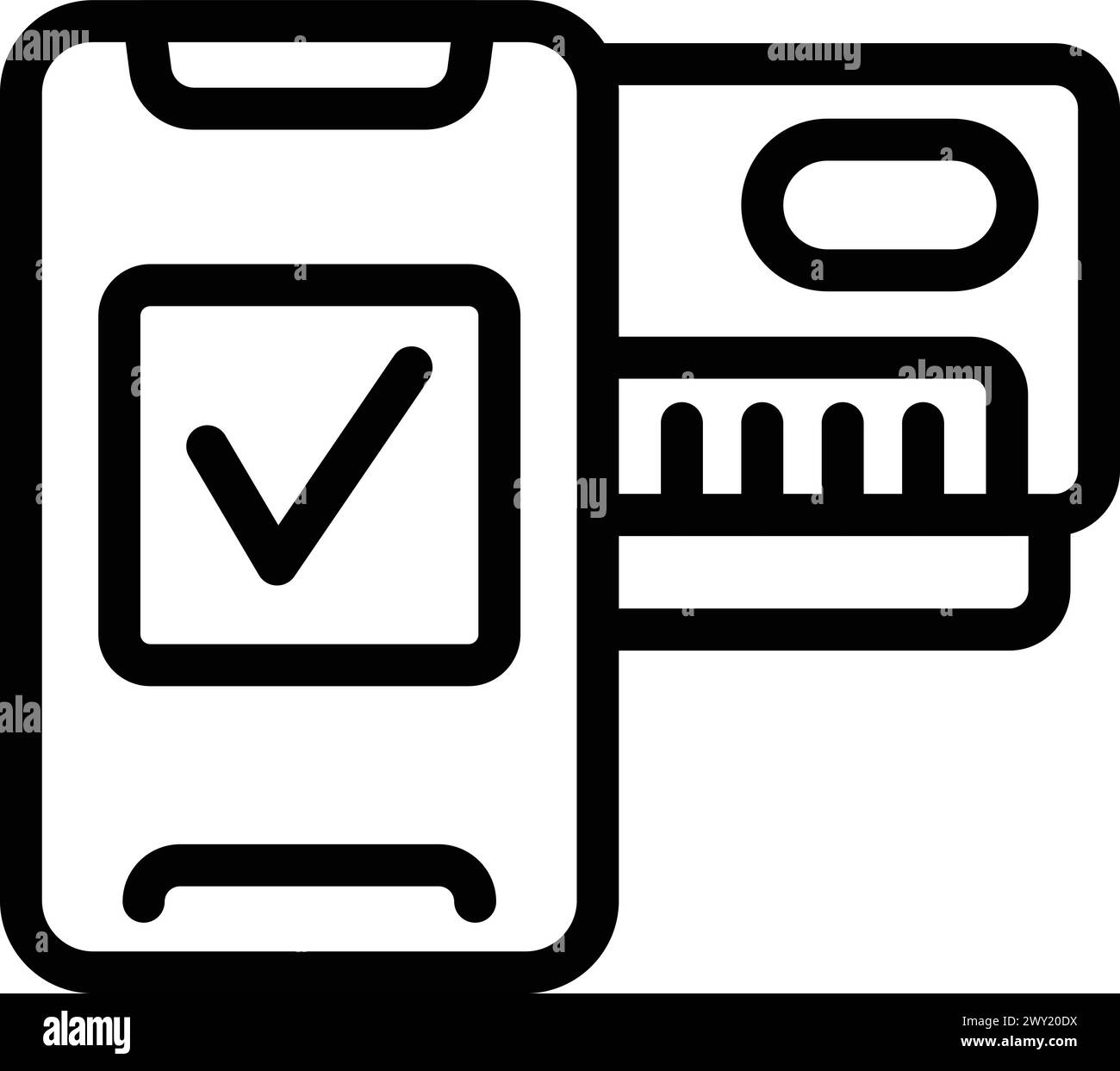 Smartphone control conditioner icon outline vector. Smart home ...