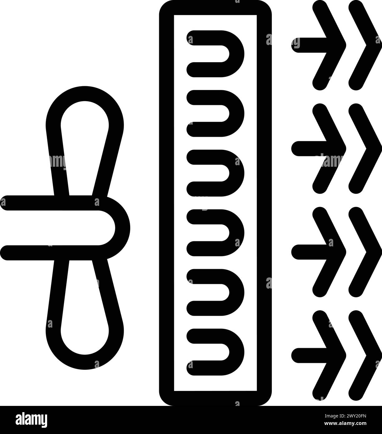 Air ventilation technology icon outline vector. Conditioning ...