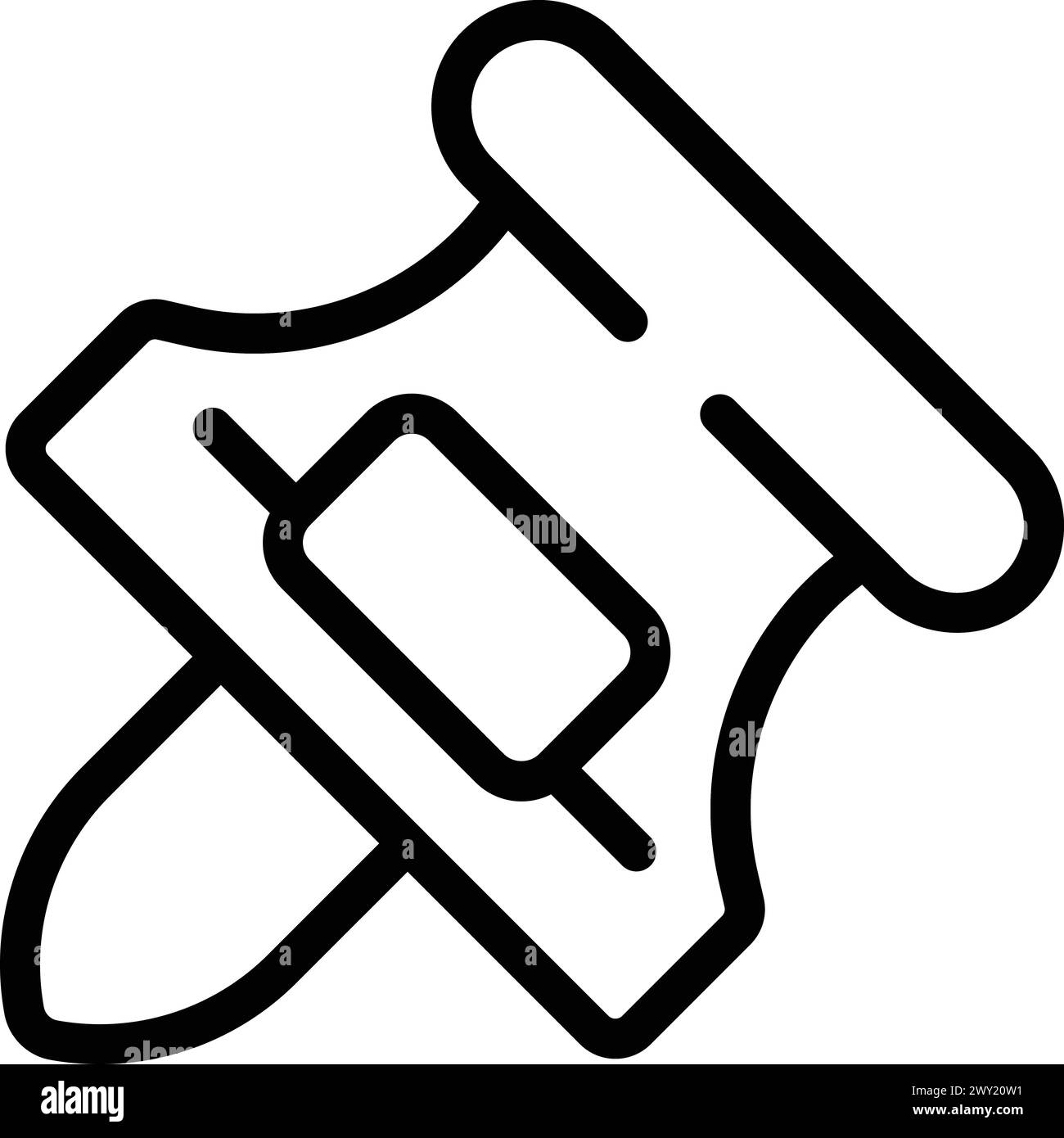 Push pin thumbtack icon outline vector. Reminder pushpin. Board notice ...