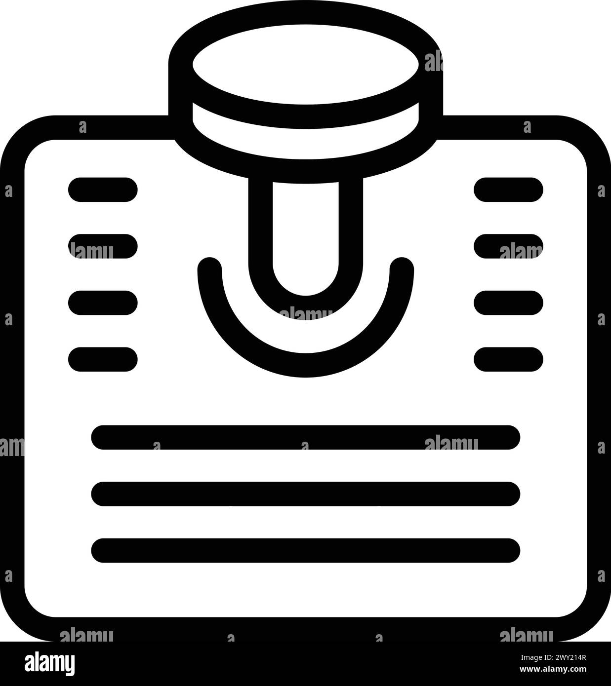 Remind paper note pushpin icon outline vector. Attach important message ...