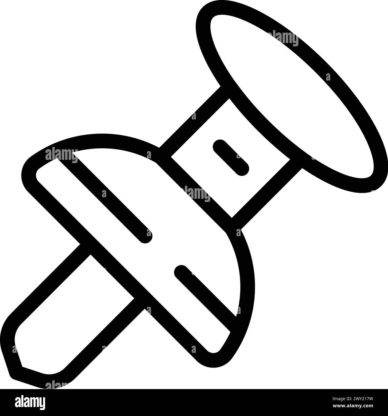 Wood push pin supplies icon outline vector. Office thumbtack tool ...