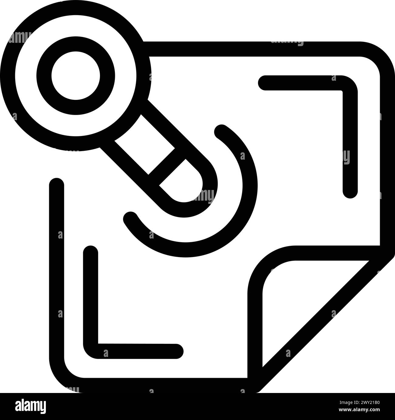 Pinned paper note with pushpin icon outline vector. Reminder board ...