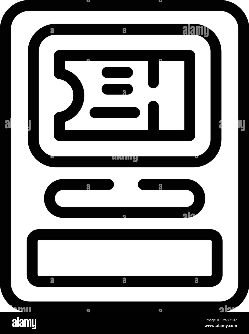 Ticket vending machine display screen Black and White Stock Photos ...