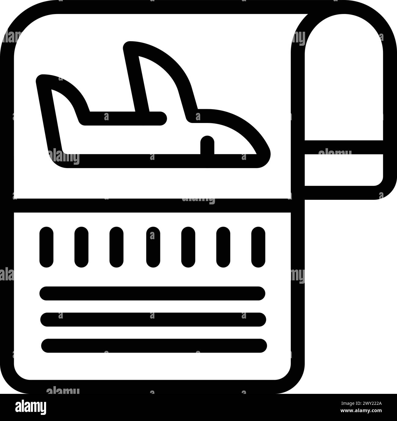 Flight ticket paper icon outline vector. Access passenger document ...