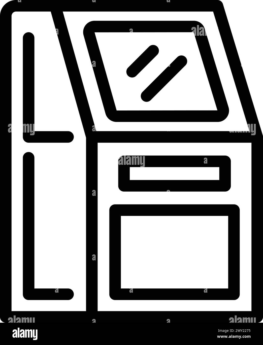 Digital ticket vending machine icon outline vector. Smart purchase ...