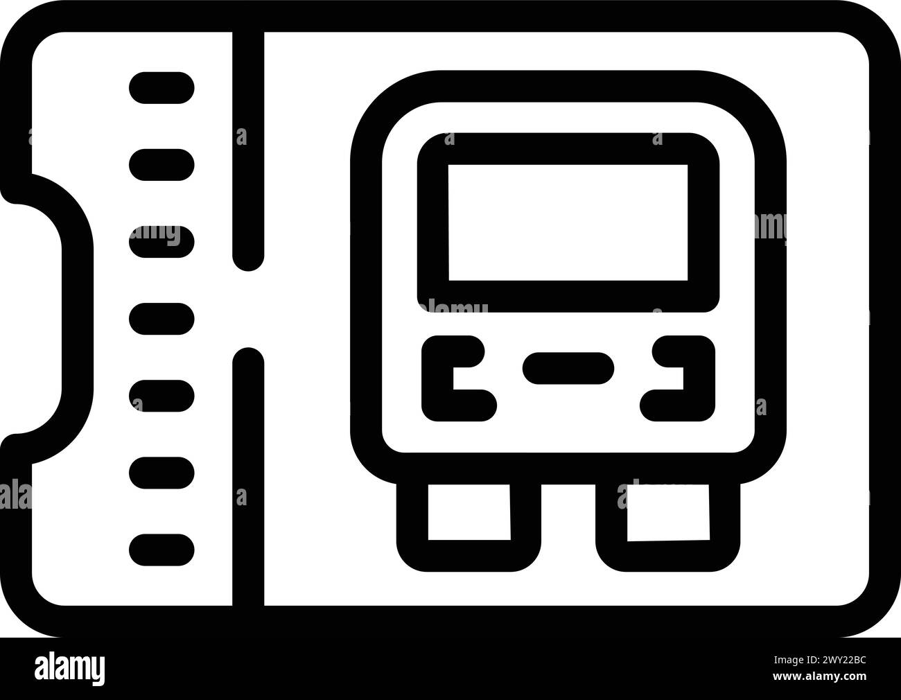 Bus ticket icon outline vector. Public transport tickets terminal ...