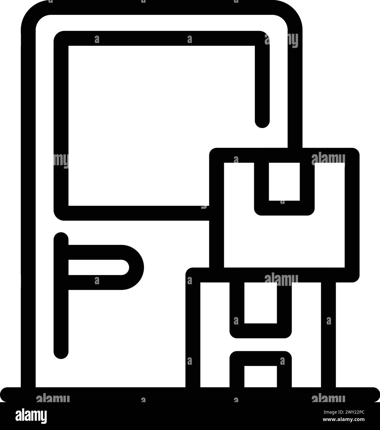 Home delivery service icon outline vector. Entrance door with parcels ...