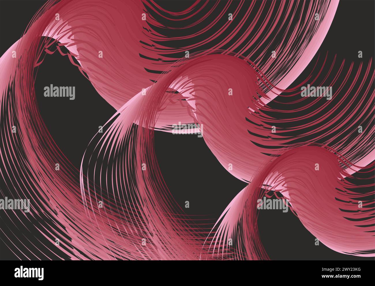 Dark red-pink-black wavy backdrop for interiors or fabrics. Vibrant ...