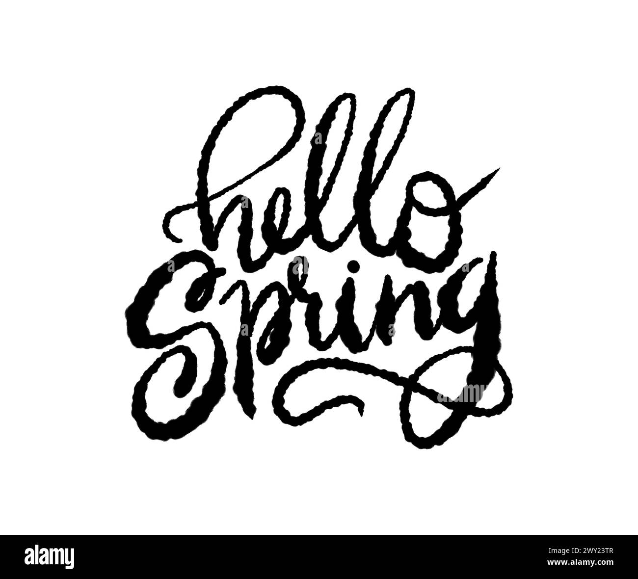 Hello Spring - lettering vector isolated on white background Stock ...