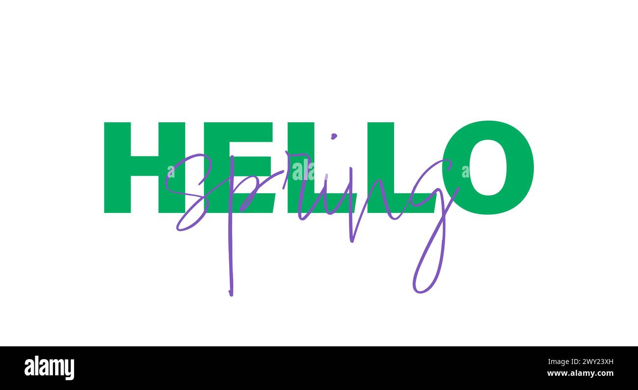 Hello Spring - lettering vector isolated on white background Stock ...