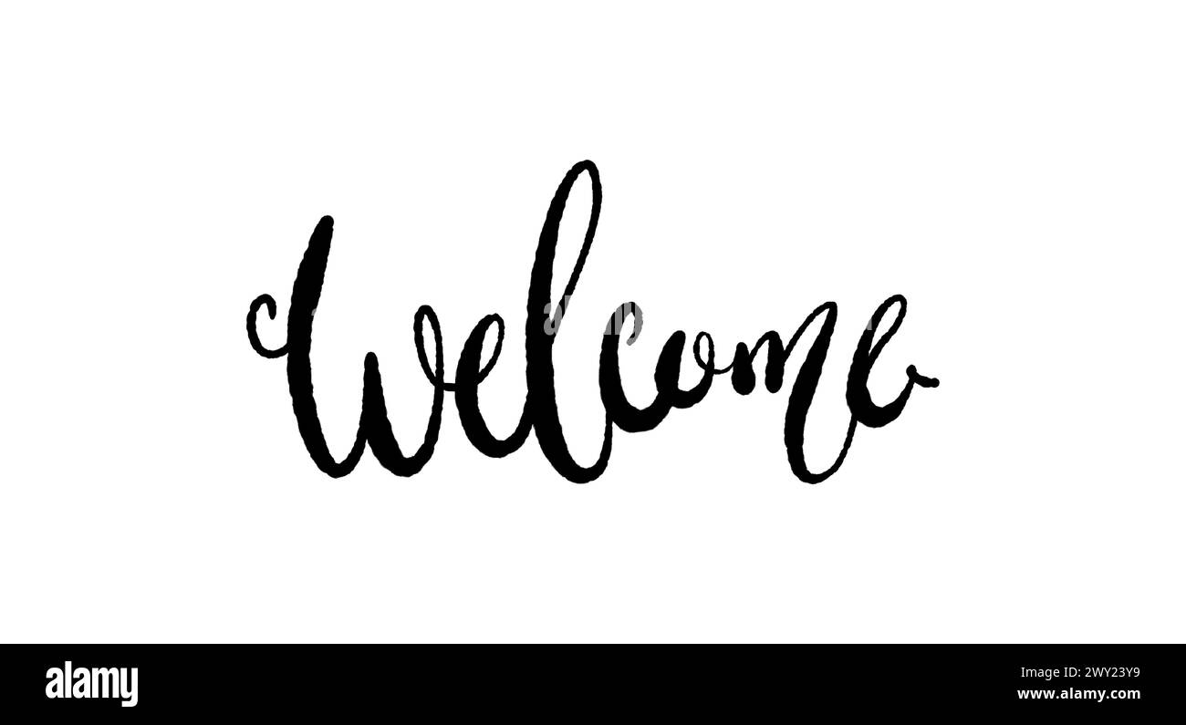 Welcome - lettering vector isolated on white background Stock Vector ...